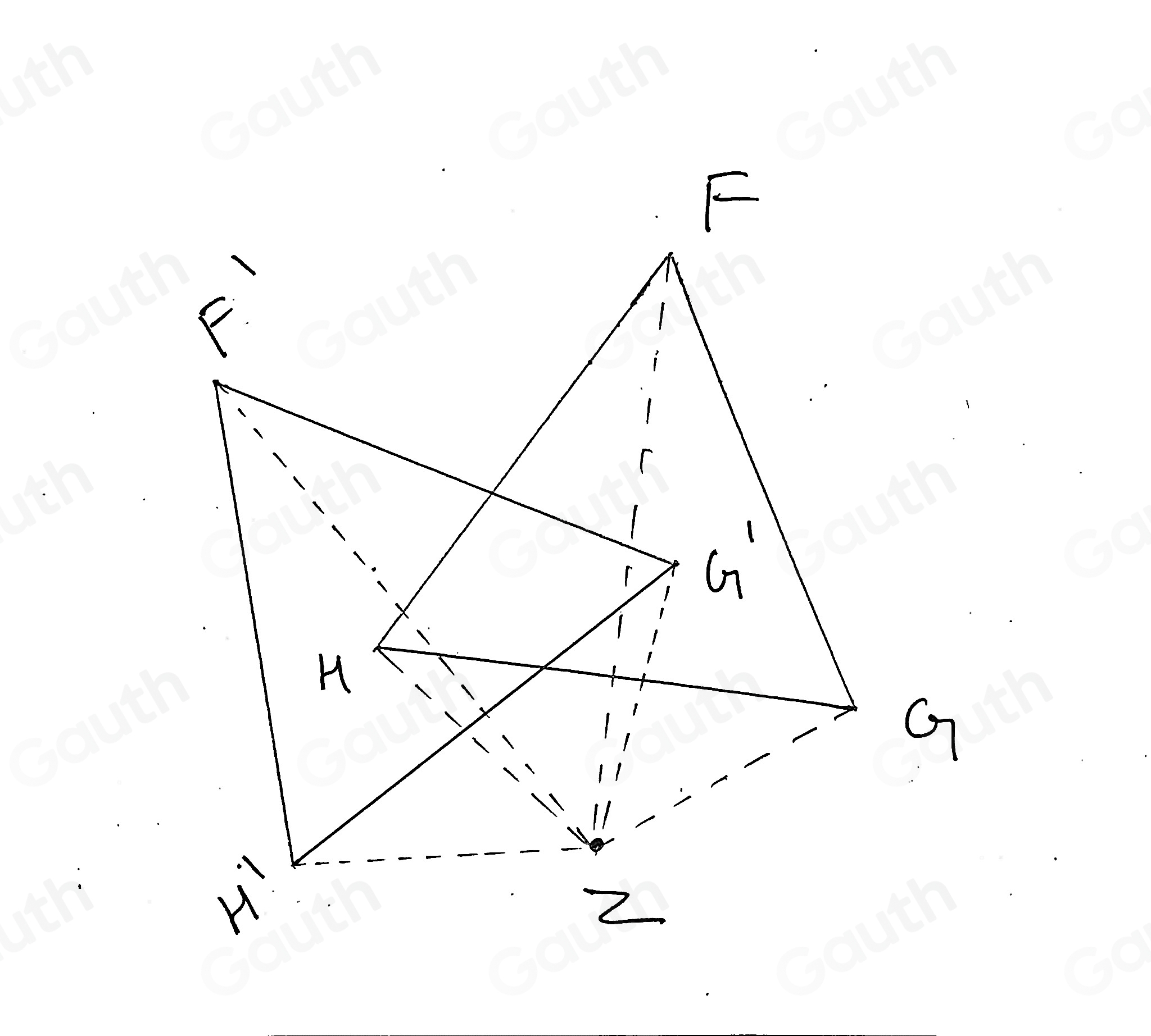Solved: Look at this diagram: Which diagram shows DEF rotated 45 ...