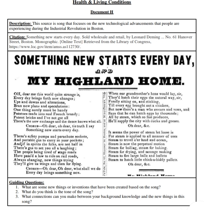 Solved: Health & Living Conditions Document H Description: This source ...