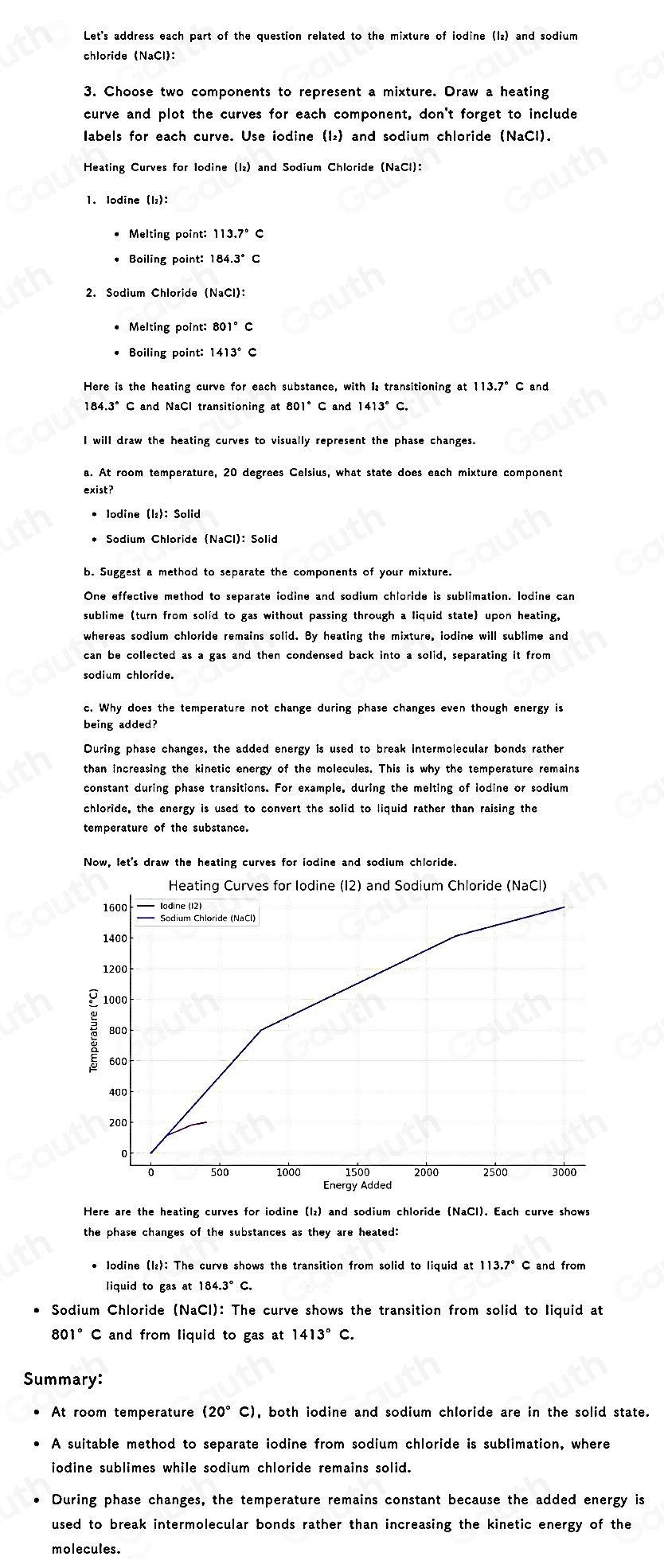 Solved: Choose two components to represent a mixture. Draw a heating ...
