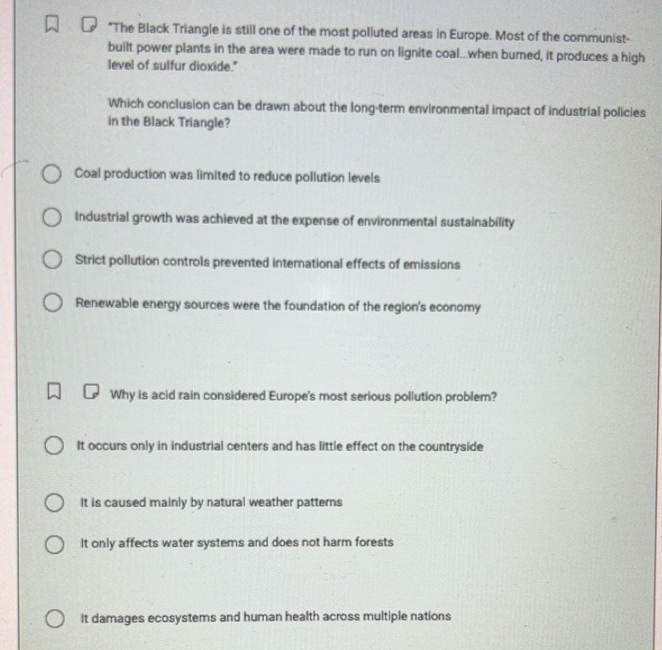Solved: The Black Triangle is still one of the most polluted areas in ...