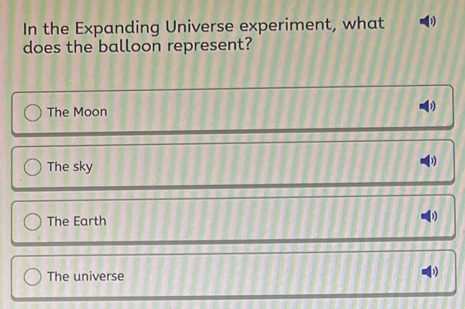 Solved: In the Expanding Universe experiment, what D does the balloon ...
