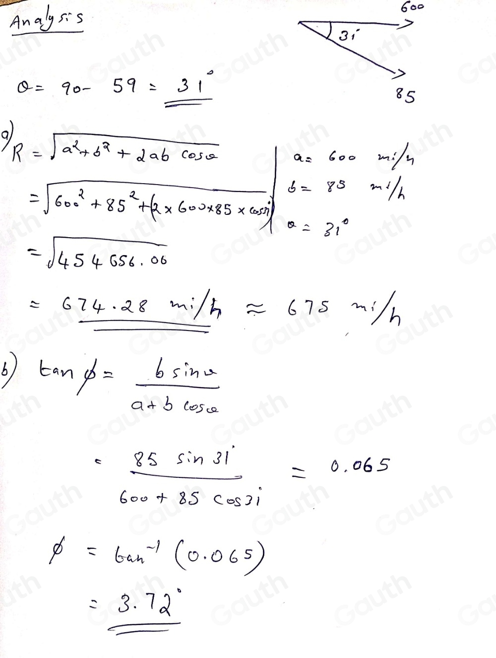 Solved: NAVIGATION An airplane is traveling due east with a speed of ...