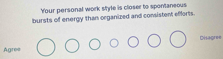 Solved: Your personal work style is closer to spontaneous bursts of ...