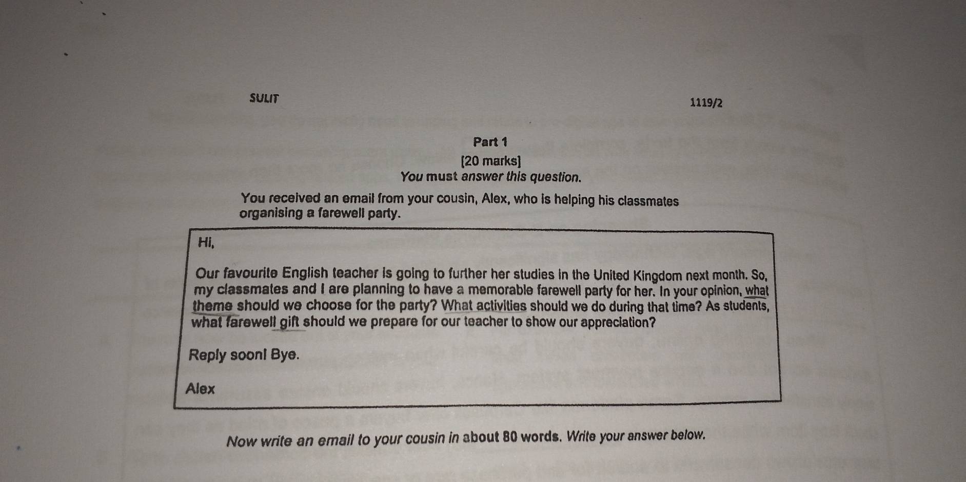 Selesai:sulit 1119/2 Part 1 [20 marks] You must answer this question ...