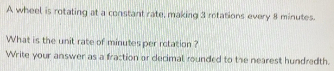 Solved: A wheel is rotating at a constant rate, making 3 rotations ...