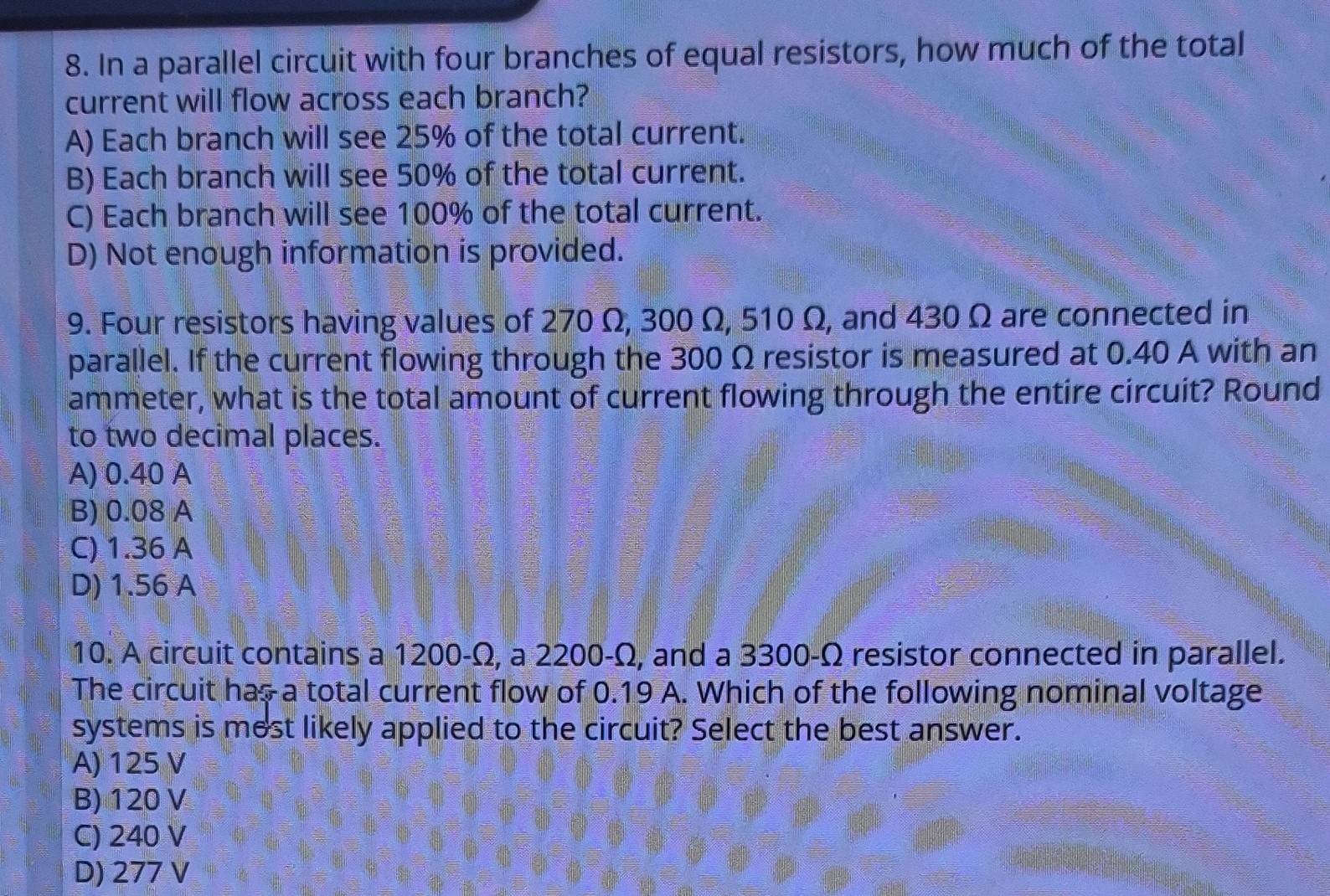 Solved: In a parallel circuit with four branches of equal resistors ...