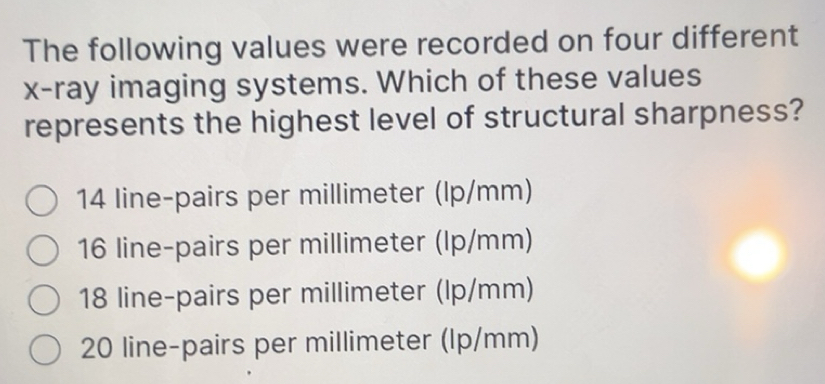 Solved: The following values were recorded on four different x -ray ...