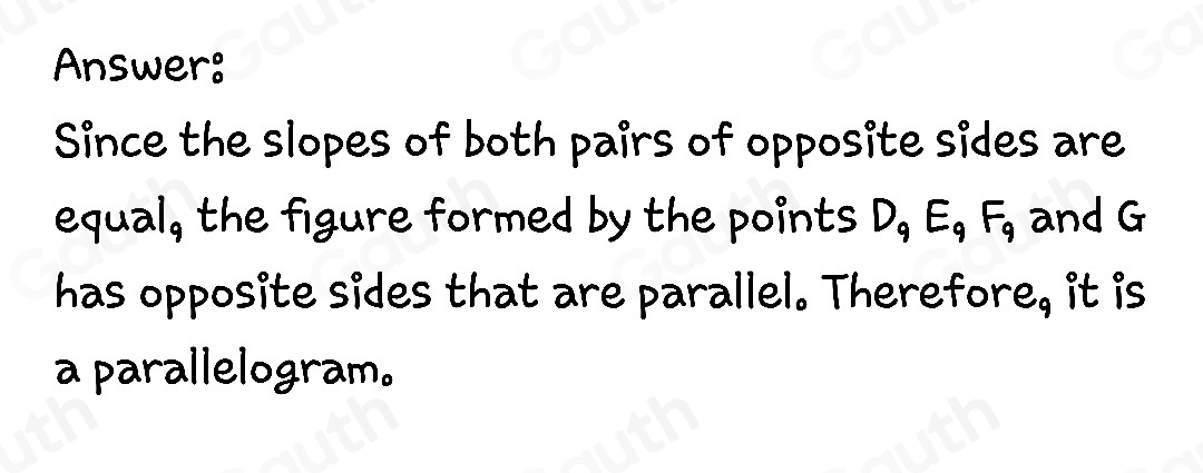 Solved: Determine whether the figure is a parallelogram using the slope ...