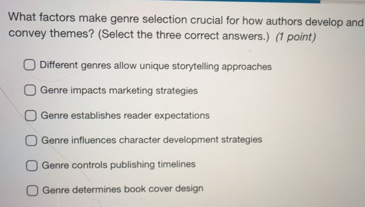 Solved: What factors make genre selection crucial for how authors ...
