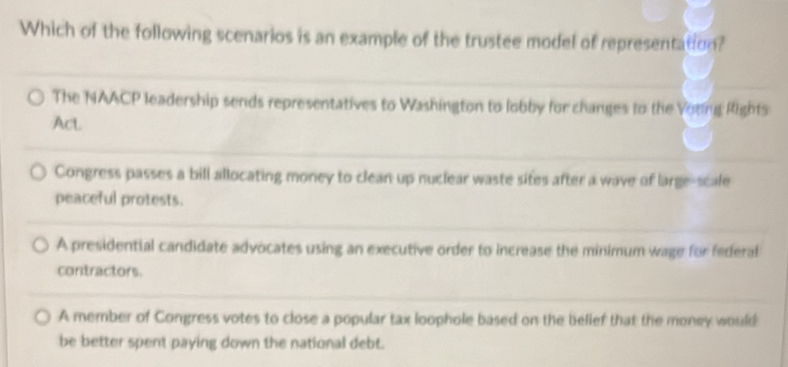 Solved: Which of the following scenarios is an example of the trustee ...