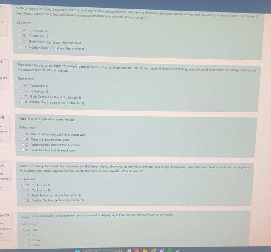 Solved: Voltage testing is being discussed. Technician A says that a ...