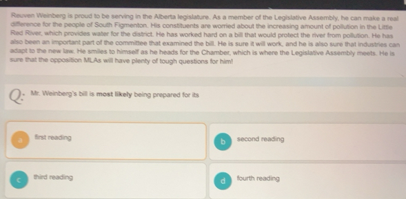 Solved: Reuven Weinberg is proud to be serving in the Alberta ...