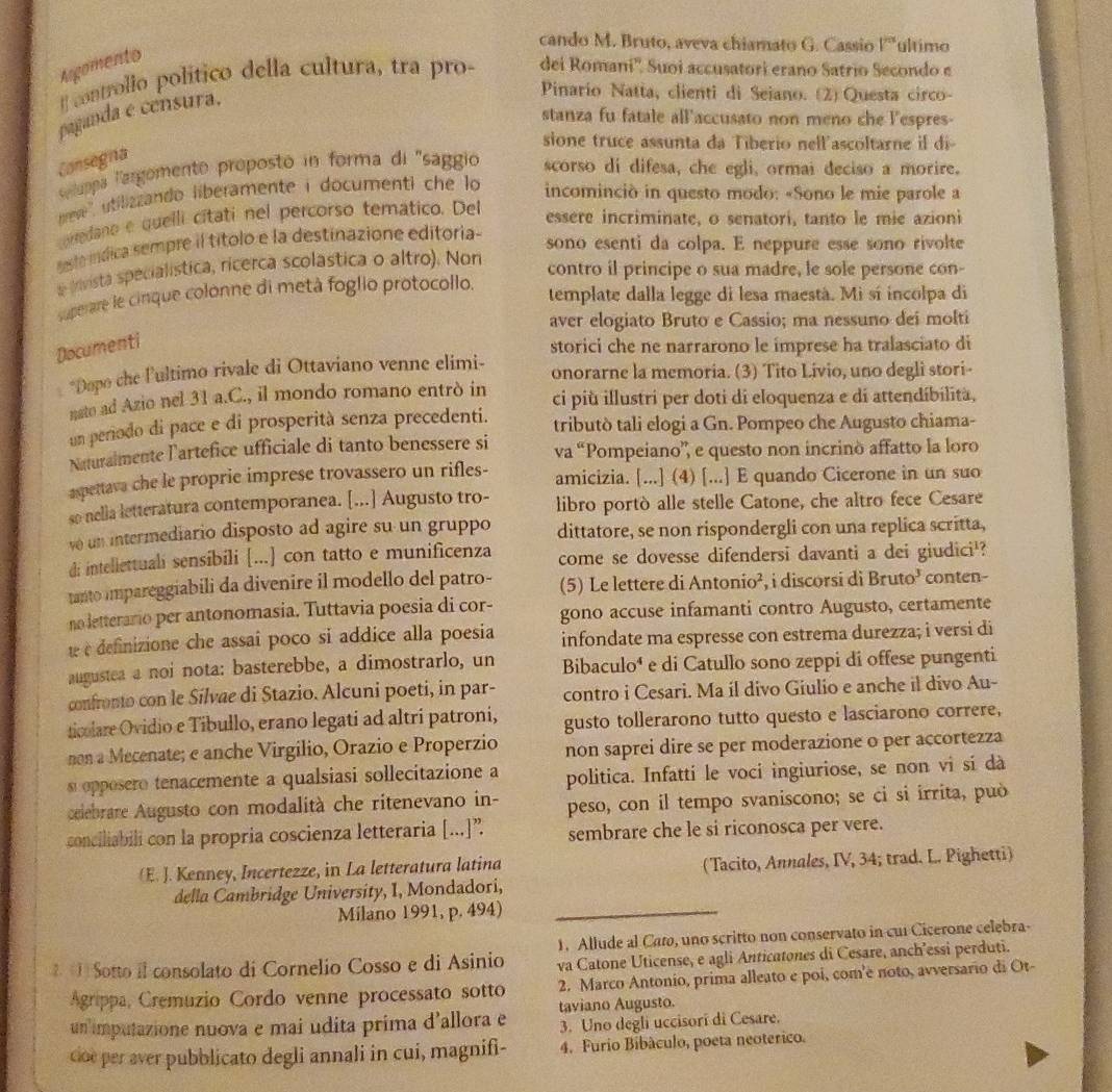 Risolto:cando M. Bruto, aveva chiamato G. Cassio V^(nd) ultimo ...