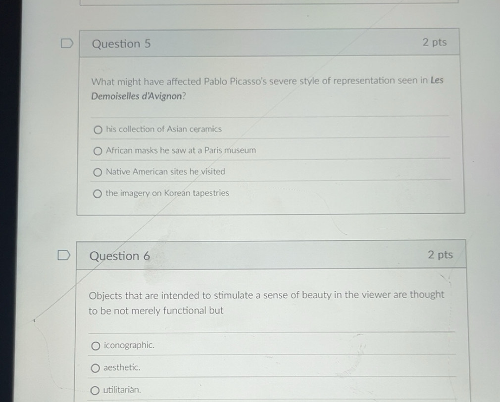 Solved: What might have affected Pablo Picasso's severe style of ...