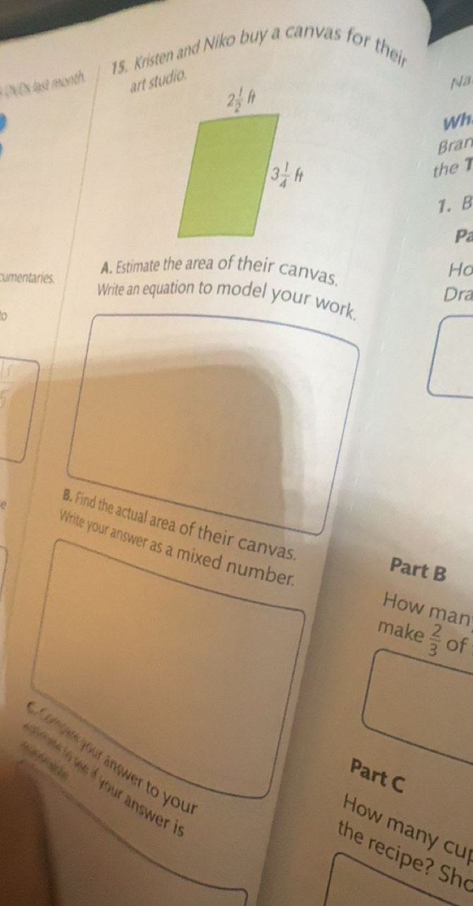 Solved: Kristen and Niko buy a canvas for their L OVDs last month. Na ...