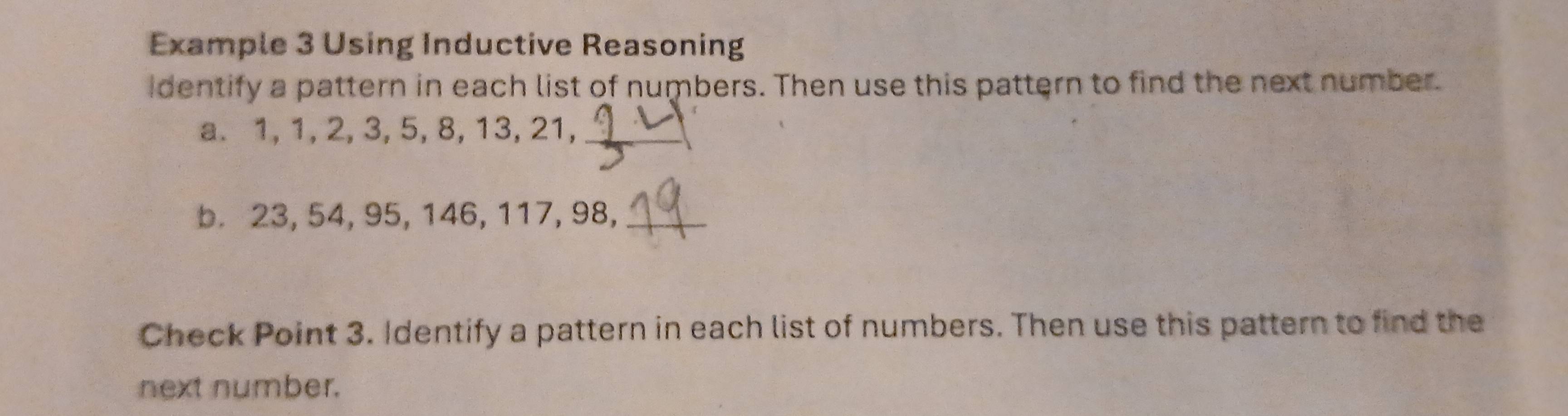 Solved: Example 3 Using Inductive Reasoning identify a pattern in each ...