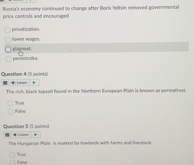 Solved: Russia's economy continued to change after Boris Yeltsin ...