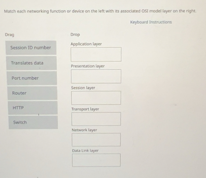 Solved: Match each networking function or device on the left with its ...