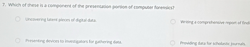 Solved: Which of these is a component of the presentation portion of ...