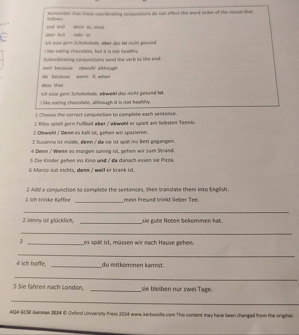 Solved: Remember that these coordinating conjunctions do not affect the ...