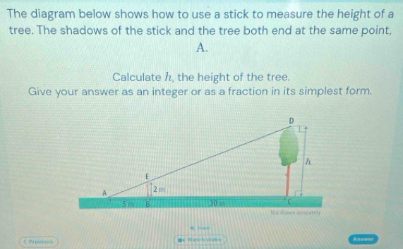 Solved: The diagram below shows how to use a stick to measure the ...
