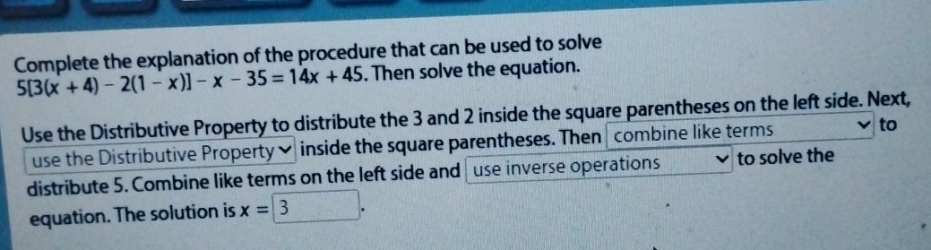 Solved: Complete the explanation of the procedure that can be used to ...