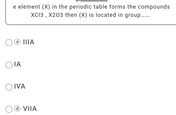 Solved: element (X) in the periodic table forms the compounds XCI3 ...