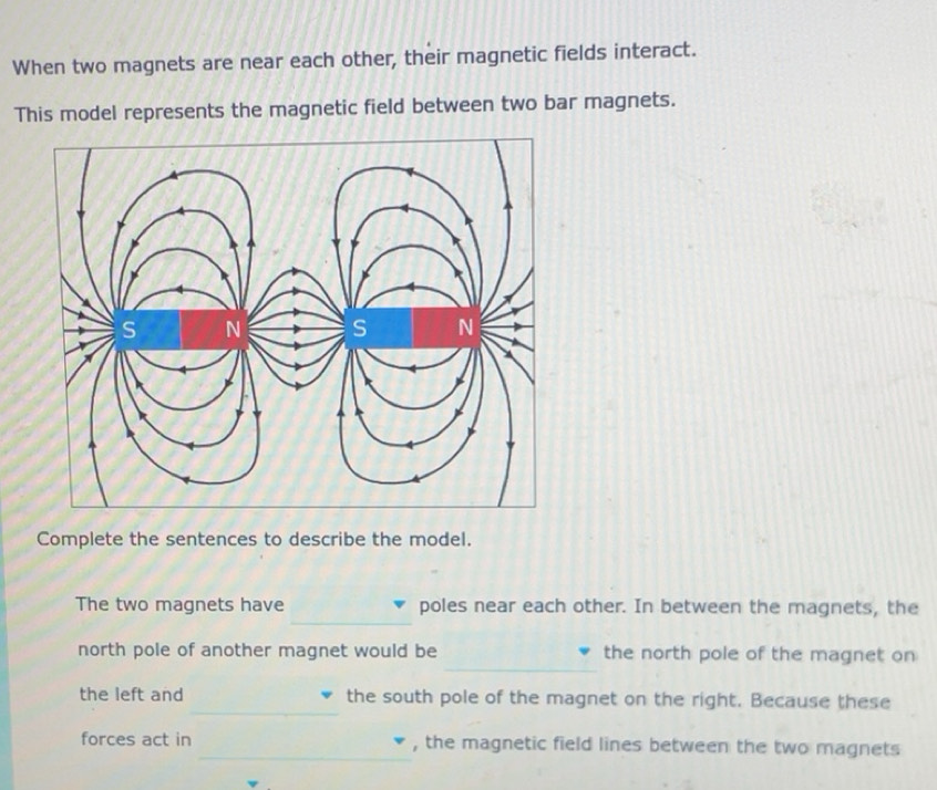 Solved: When two magnets are near each other, their magnetic fields ...