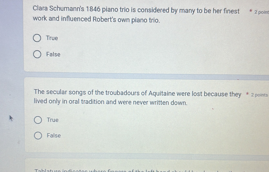 Solved: Clara Schumann's 1846 piano trio is considered by many to be ...