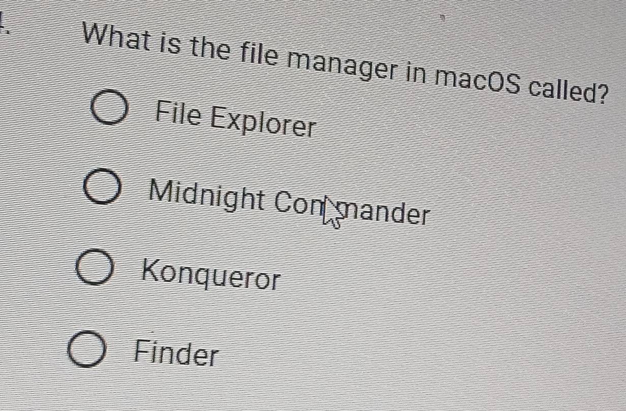 Solved: What is the file manager in macOS called? File Explorer ...