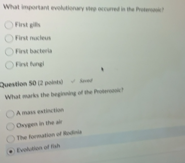 Solved: What important evolutionary step occurred in the Proterozoic ...