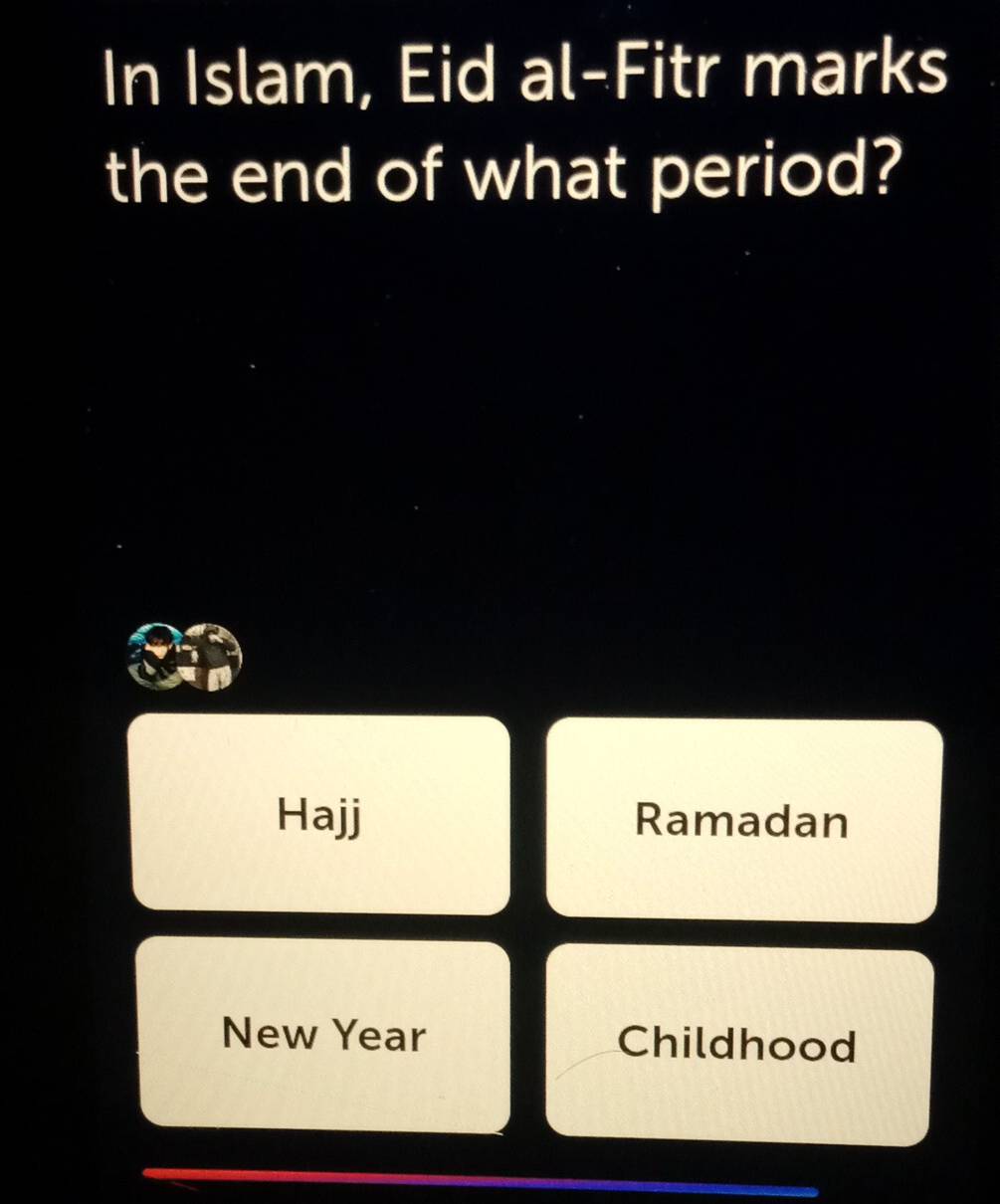 Resuelto:In Islam, Eid al-Fitr marks the end of what period? Hajj ...