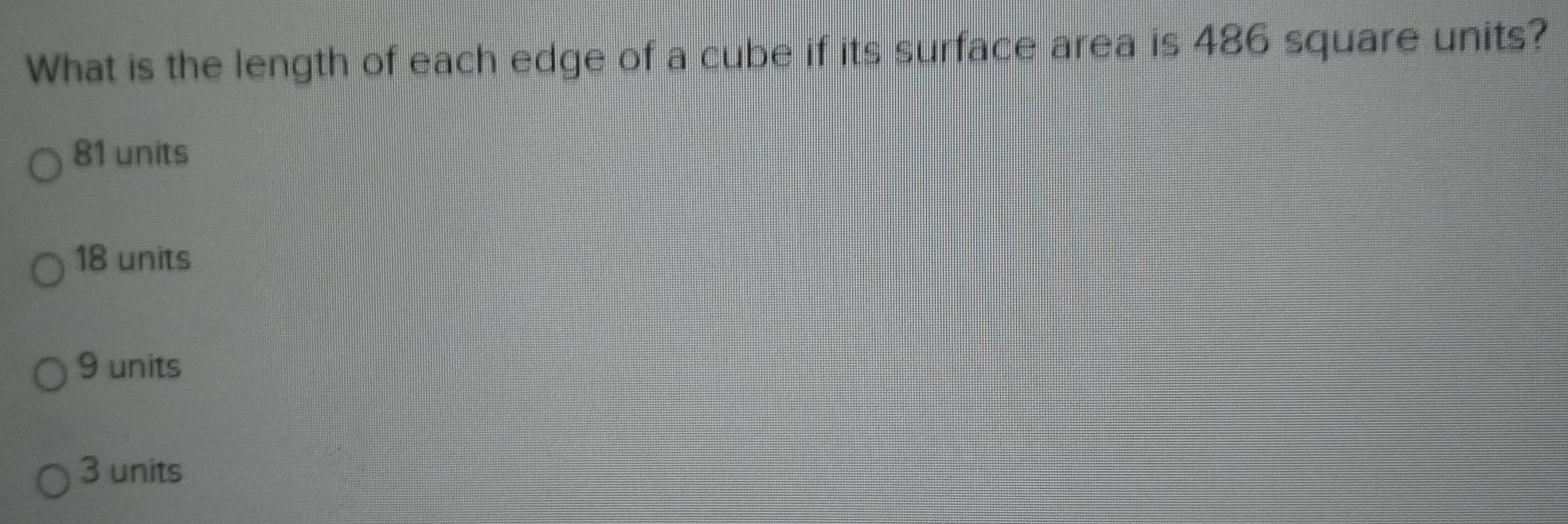 Solved: What is the length of each edge of a cube if its surface area ...