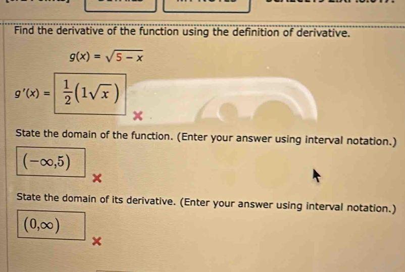 Solved: Find the derivative of the function using the definition of ...