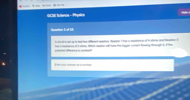 Solved: Saps M (tạ) Nare Tialz GCSE Science - Physics Question 3 of 25 ...