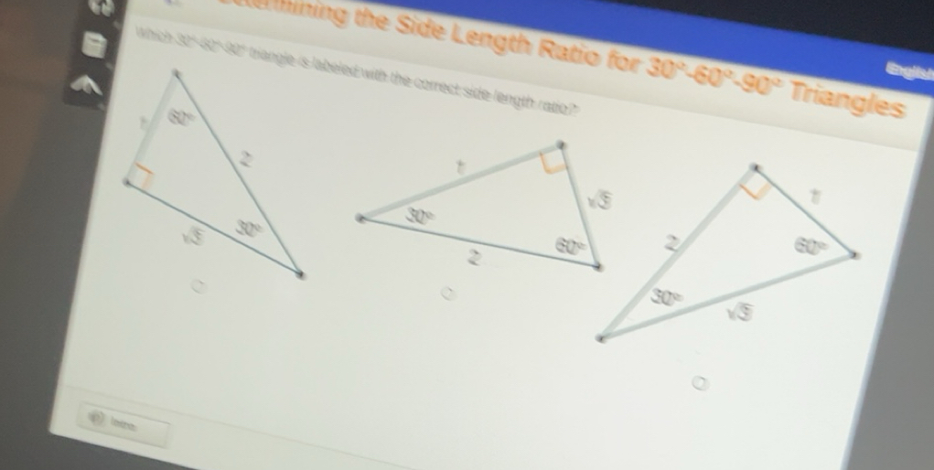 Solved: leining the Side Length Ratio for 30°-60°-90° Triangles which ...