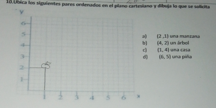 Resuelto:Ubica los siguientes pares ordenados en el plano cartesiano y ...