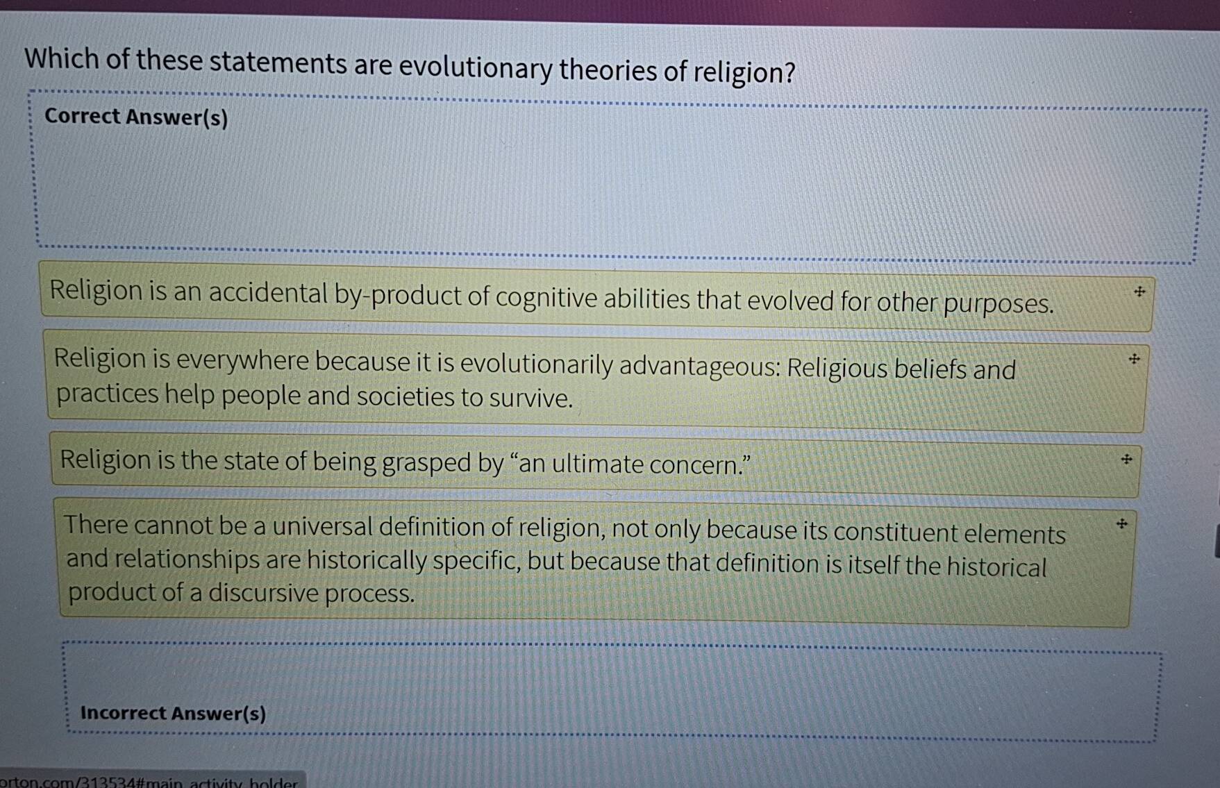 Gelöst:Which of these statements are evolutionary theories of religion ...