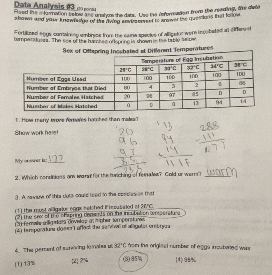 Solved: Data Analysis #3 (20 points) Read the information below and ...
