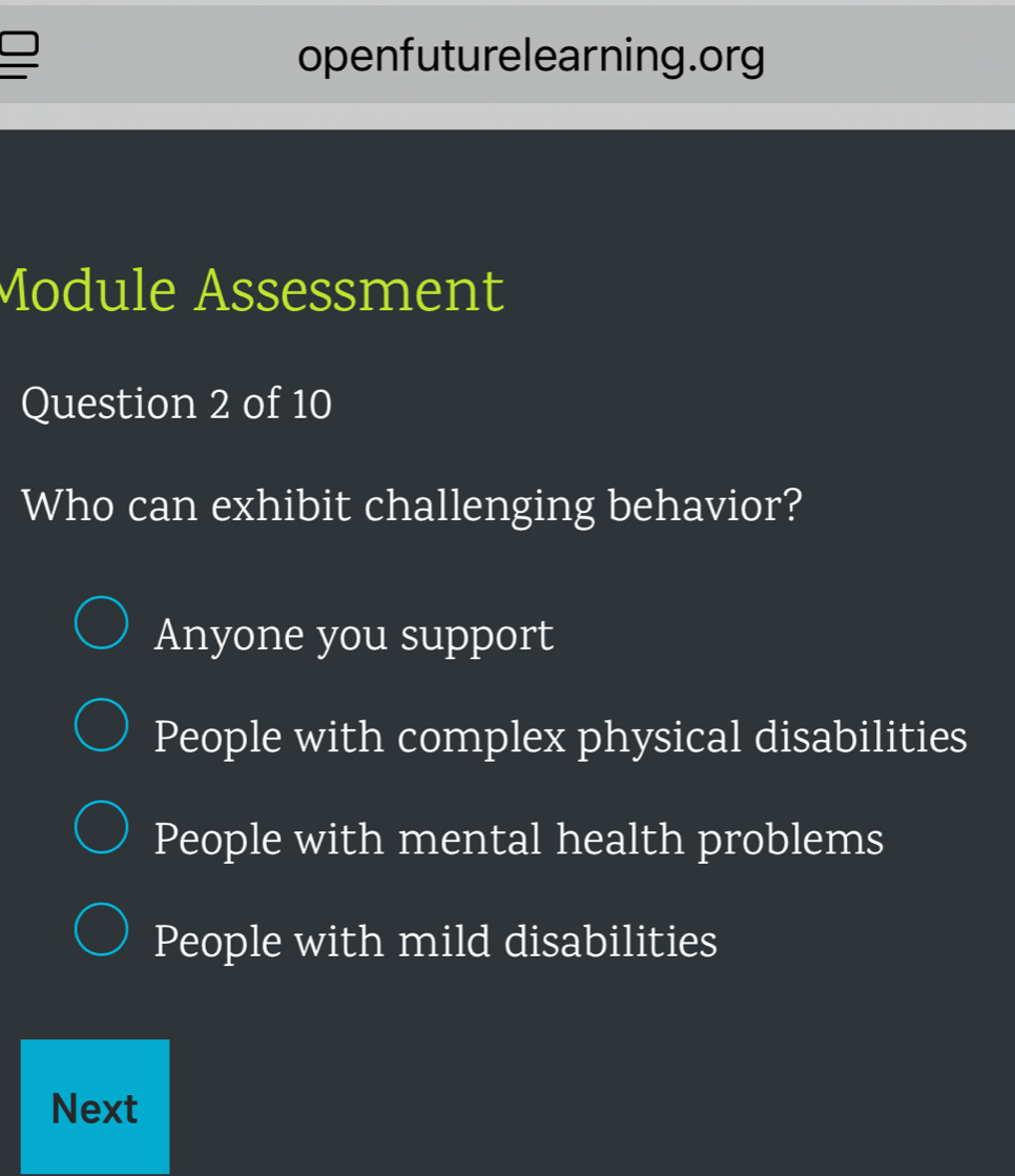 Solved: openfuturelearning.org Module Assessment Question 2 of 10 Who ...