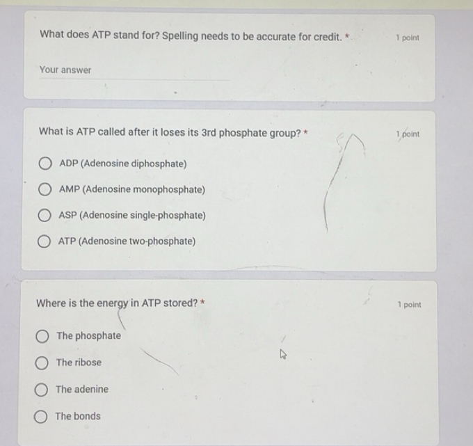 Solved: What does ATP stand for? Spelling needs to be accurate for ...