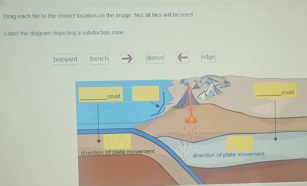 Solved: Drag each tile to the correct location on the image. Not all tiles will be used. Label ...