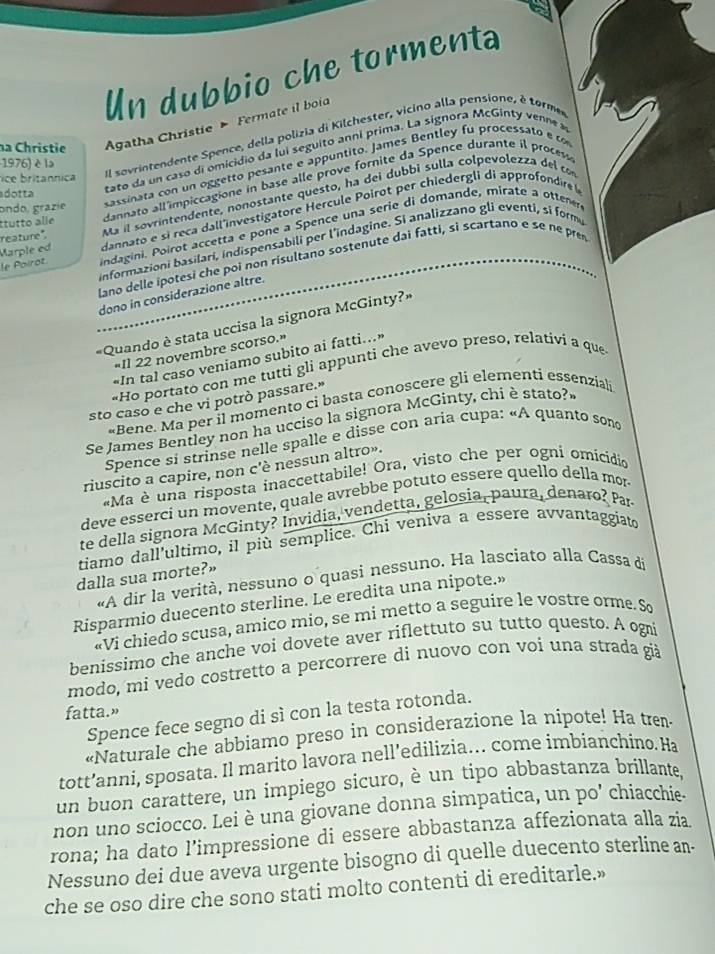 Risolto:Un dubbio che tormenta na Christie Agatha Christie » Fermate il ...