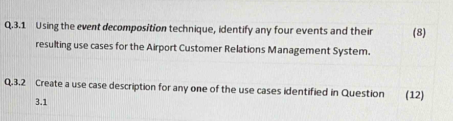 3.1 Using the event decomposition technique, identify any four events and their (8) resul [Business]