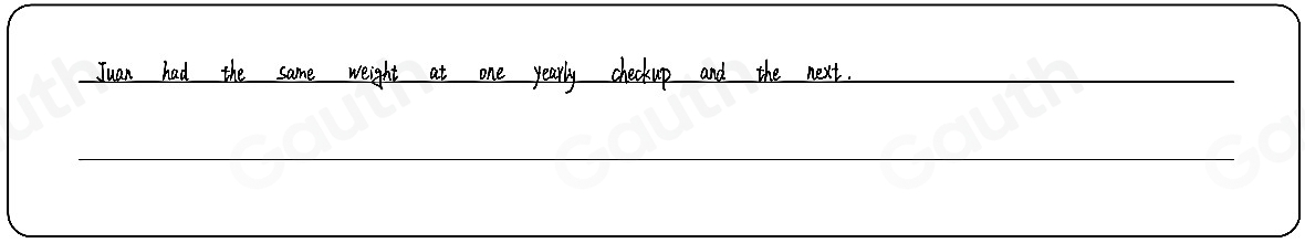 Solved: Juan goes to the doctor every year for a checkup. Among other ...