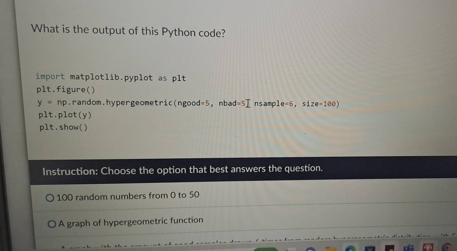 Solved: What is the output of this Python code? import matplotlib ... Solved: What is the output of this Python code? import matplotlib ...