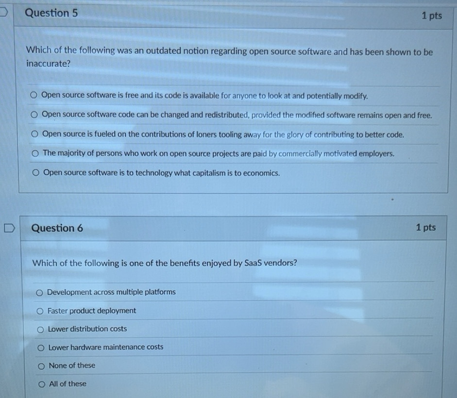 Solved: Which of the following was an outdated notion regarding open ...