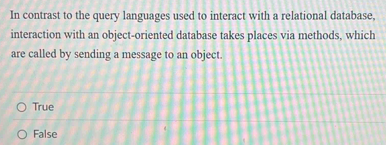 Solved: In contrast to the query languages used to interact with a ...