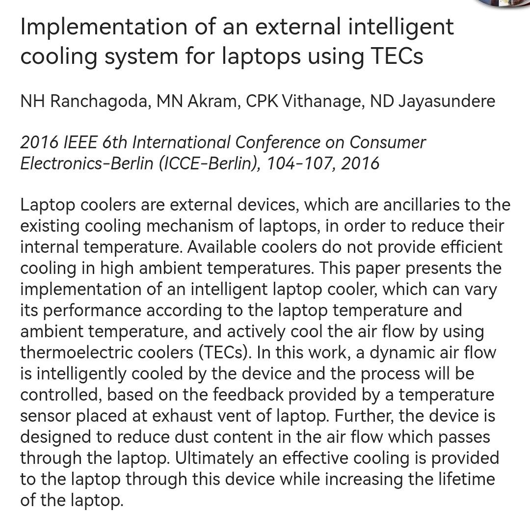 Solved: Implementation of an external intelligent cooling system for ...