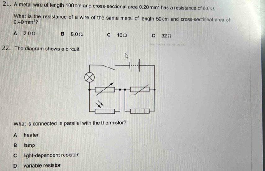 Solved: A metal wire of length 100 cm and cross-sectional area 0.20mm^2 ...